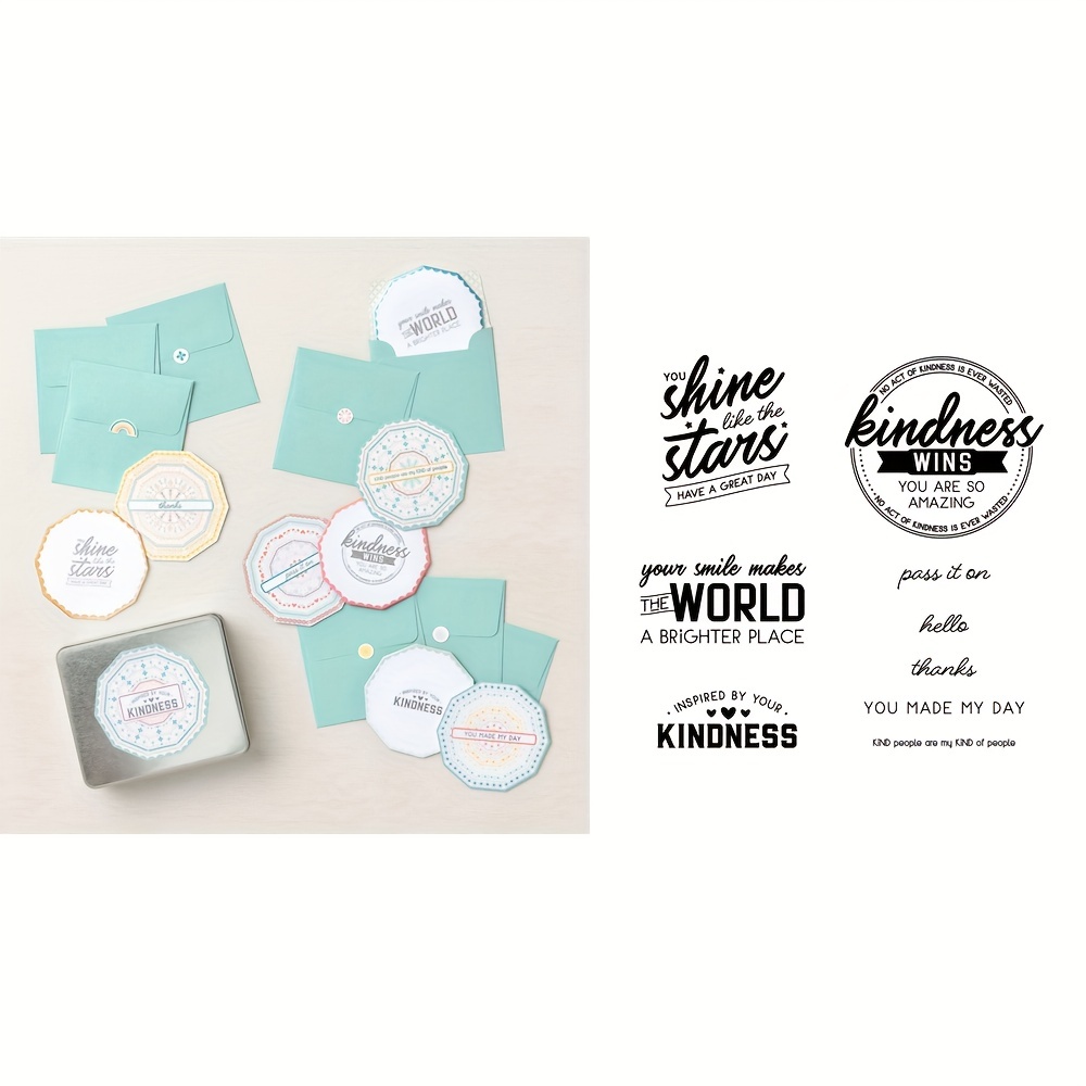 Kindness Sentiments Stamps Diy Scrapbooking Album Card - Temu Australia