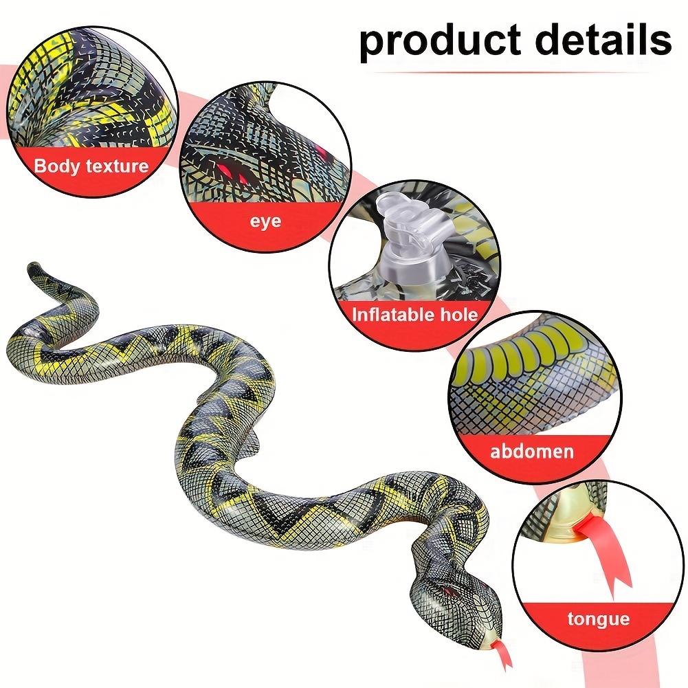 Inflatable Snake Fake Snake Animal Pool Floats Blow Snakes - Temu