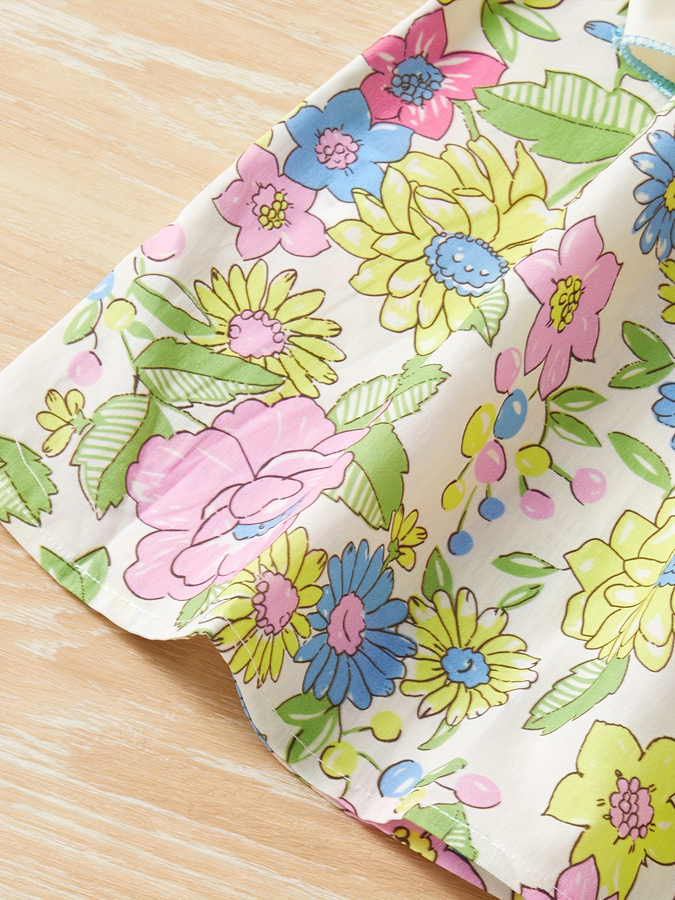 Girls' Spring Floral Flutter Sleeve Casual Dress Party - Temu