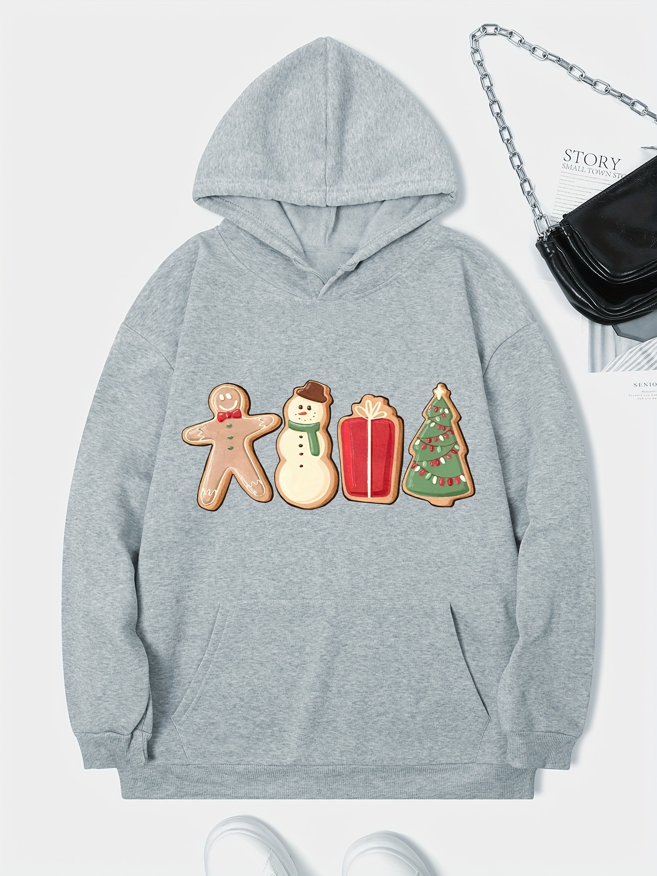 Christmas Graphic Print Hoodie Casual Pocket Long Sleeve Temu Australia