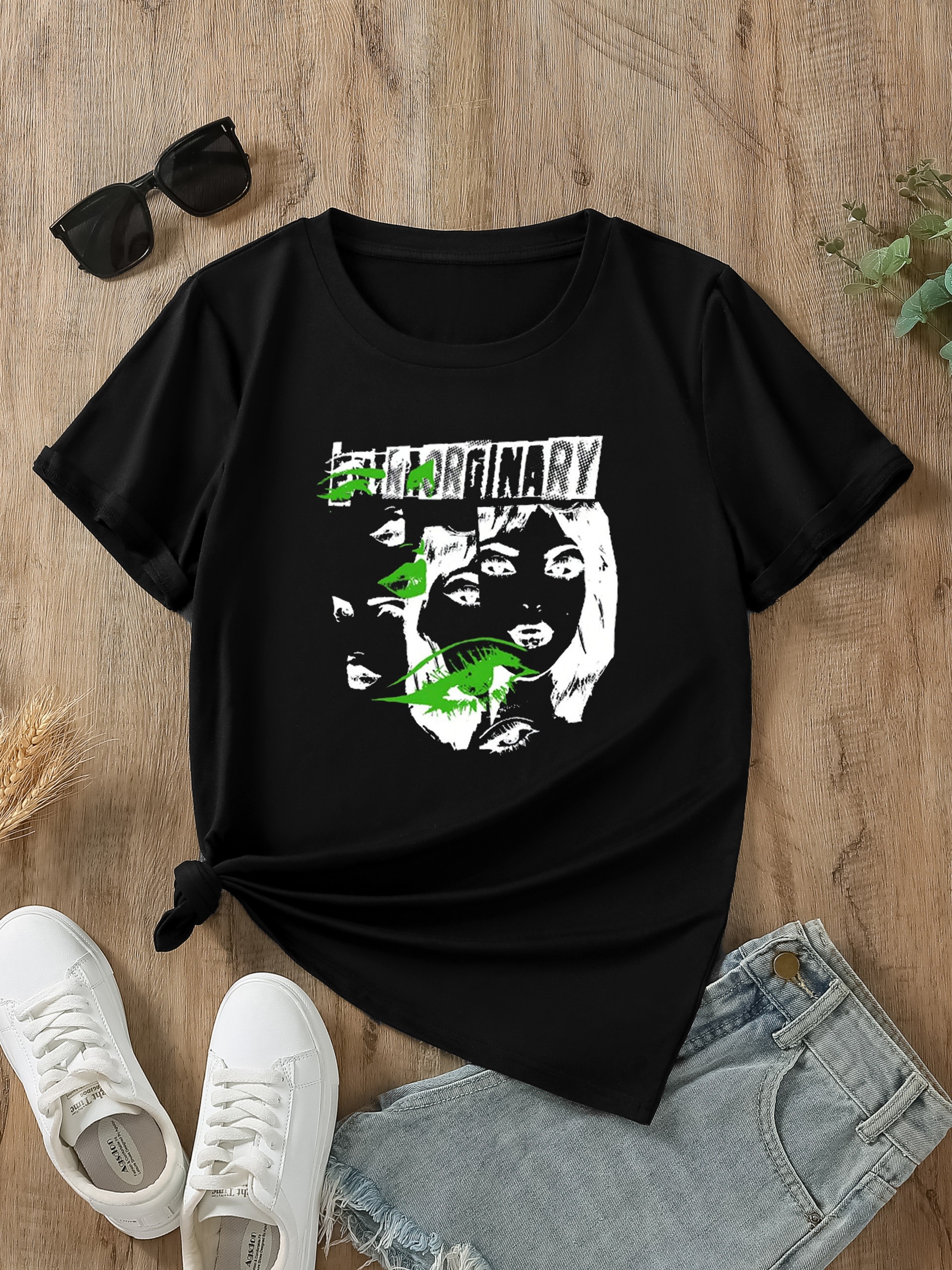 graphic print t shirt short sleeve crew neck casual top - Temu Canada