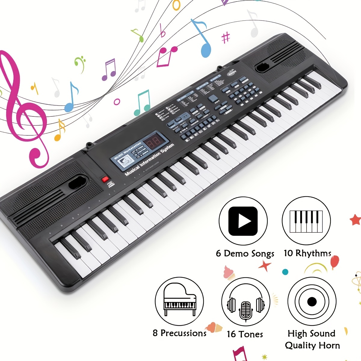 Digital Music Piano Keyboard 61 Key - Tragbares Elektronisches ...