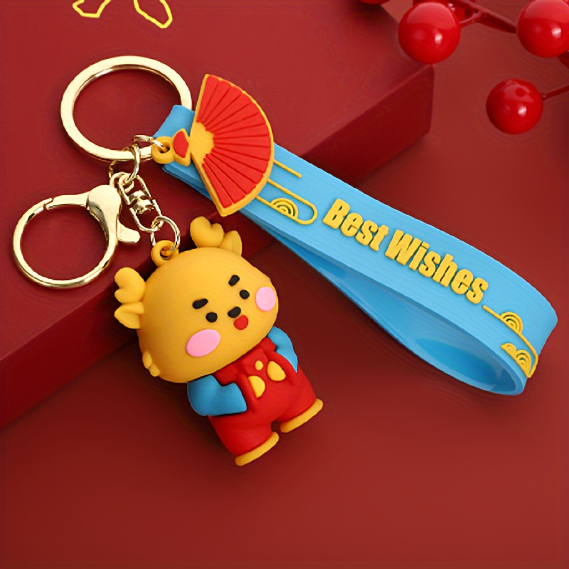 Zodiac Dragon Keychain Cute Cartoon Animal Key Chain Ring - Temu Australia