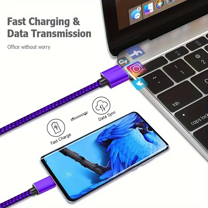 삼성갤럭시샤오미비보오포레드미 및 기타 Usb C 케이블 폰 와이어 코드 Usb 타입 C 충전기와 호 Temu