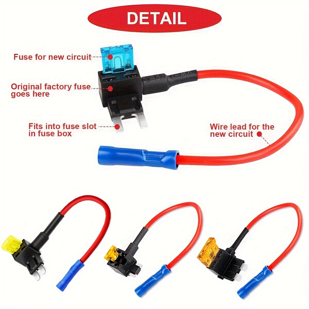 4 Types Ato Atc Atm Apm Fuse Holder,12v Car Add-a-circuit Fuse Tap ...