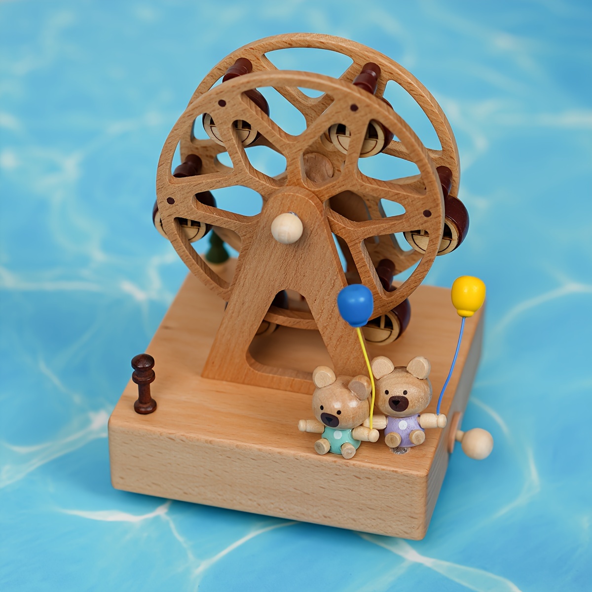 Bear Wheel Music Box Wooden Ornament Craft Musical - Temu United Kingdom