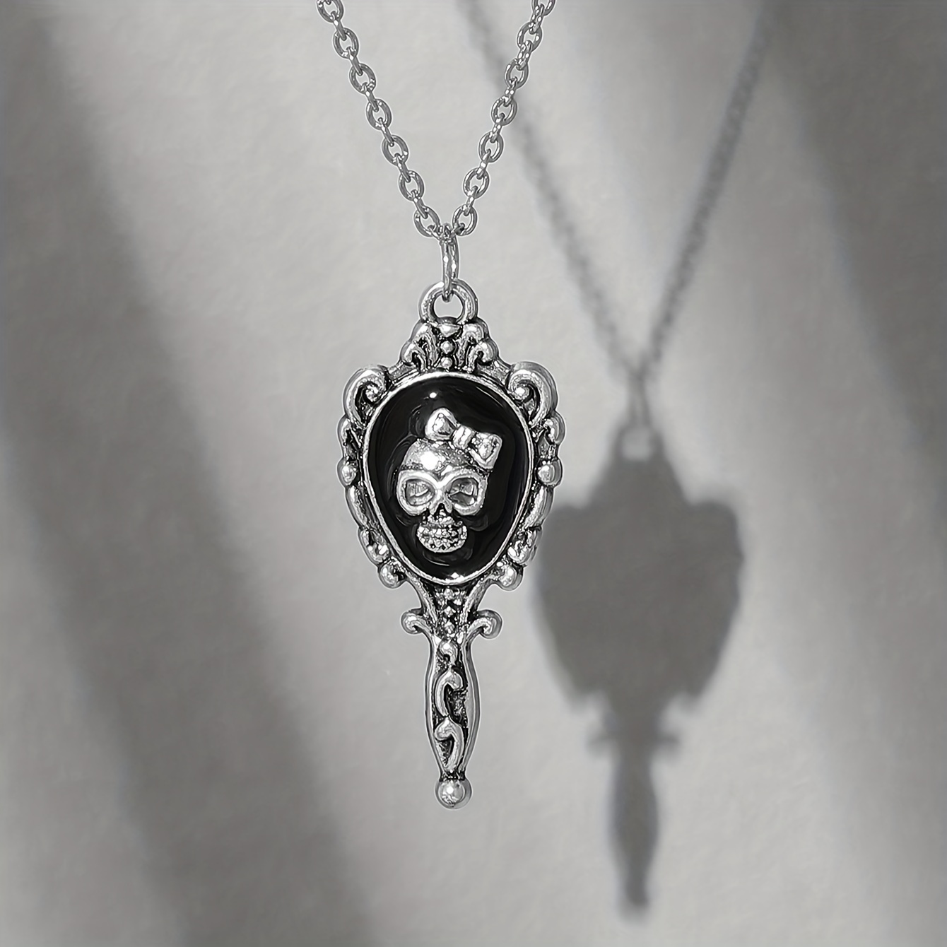 Gothic Skull Head Magic Mirror Pendant Necklace Women's - Temu United ...
