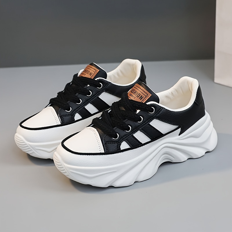 Women's Simple Platform Sneakers Casual Lace Outdoor Shoes - Temu ...