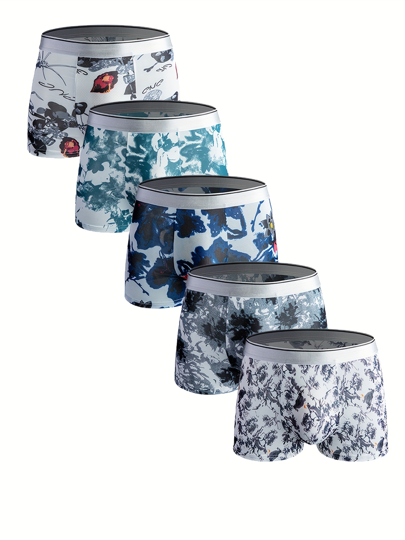 Men's Fashion Graphic Boxer Briefs Shorts Ice Silk Cool - Temu Canada