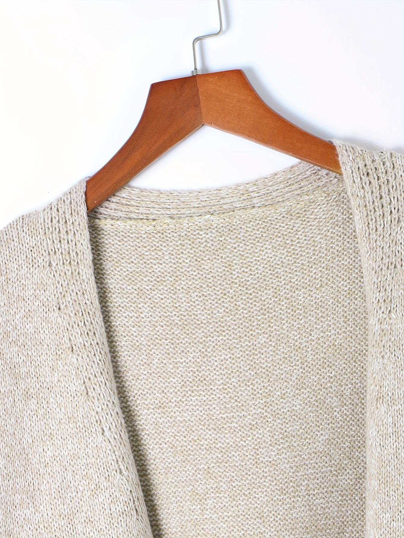 solid color open front cardigan slant pockets long sleeve - Temu Australia