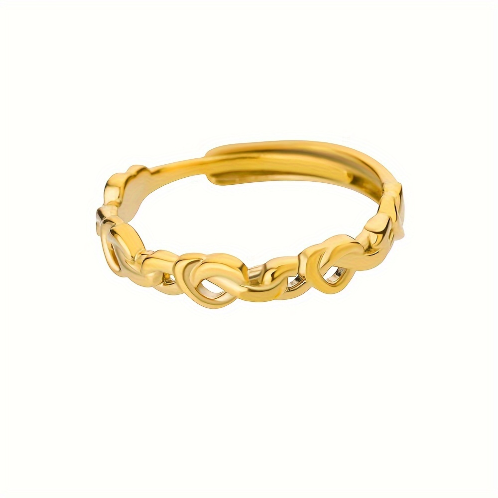 Vintage Open Ring Made Of Stainless Steel 18k Gold Plated - Temu United ...