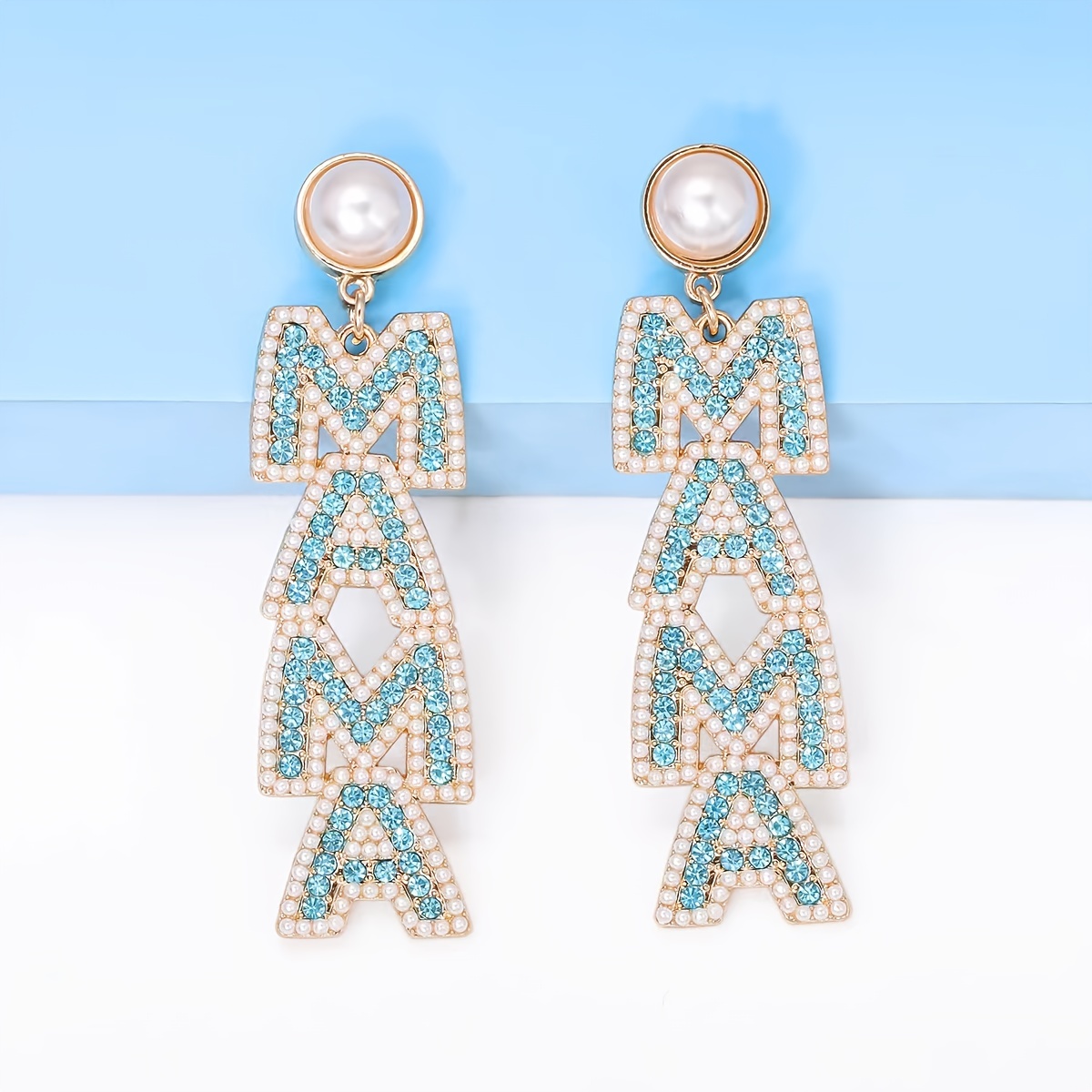 Unique Mama Letter Design Dangle Earrings Alloy Jewelry - Temu United ...