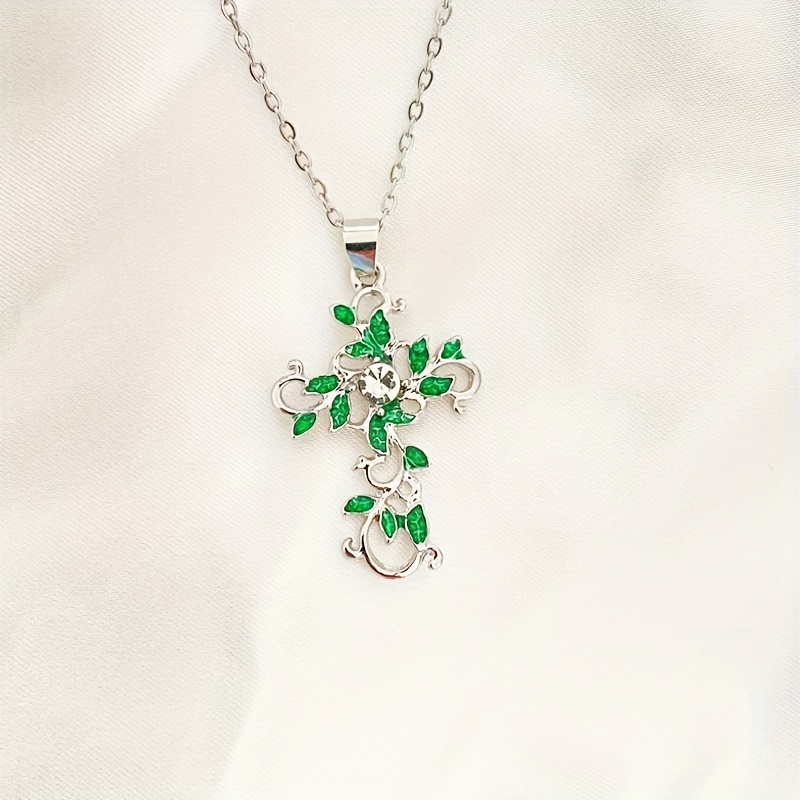 Tree Vine Cross Shape Pendant Necklace Gift Religious - Temu New Zealand