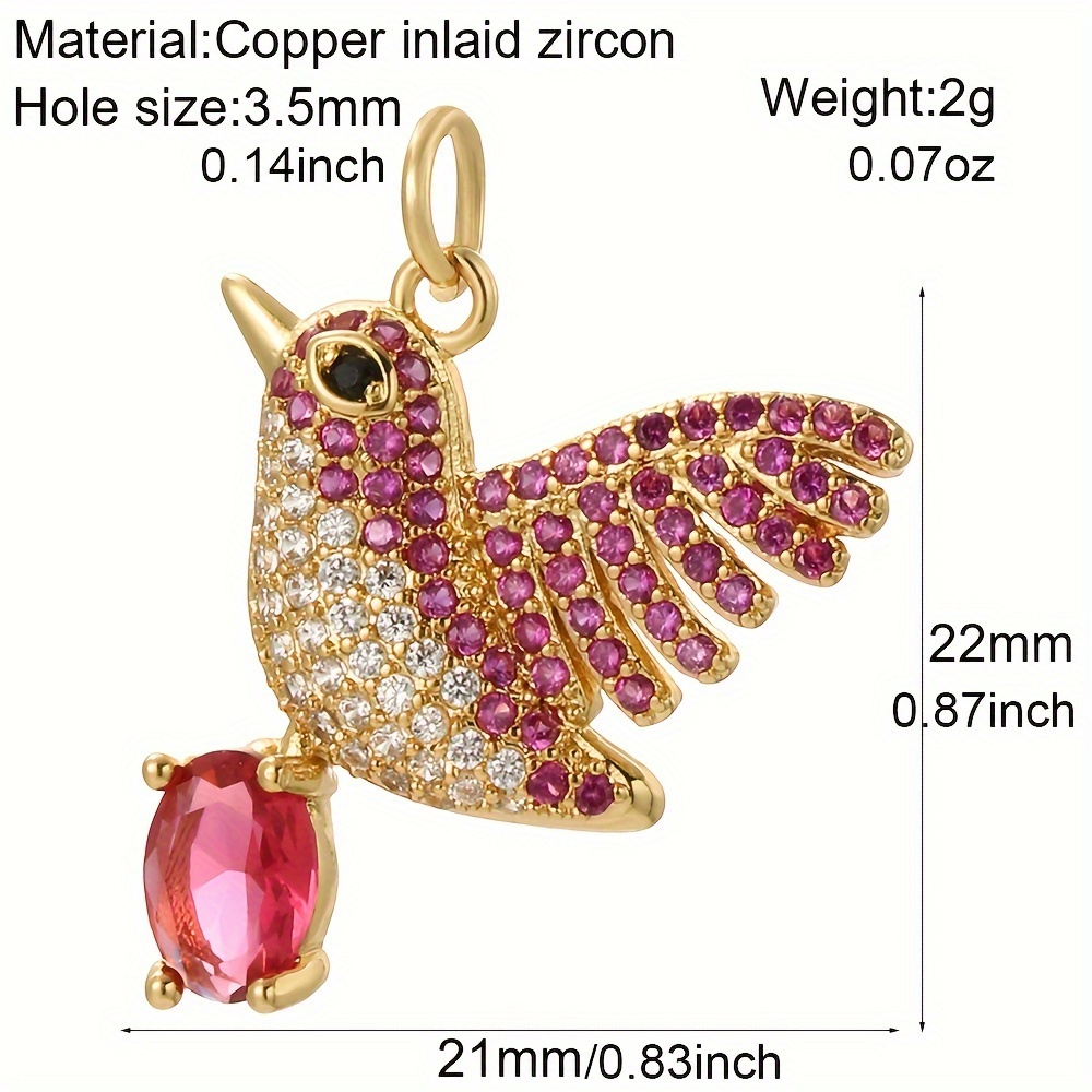 Inlaid Shiny Zircon Love Heart Mushroom Flower Elephant Bird - Temu ...