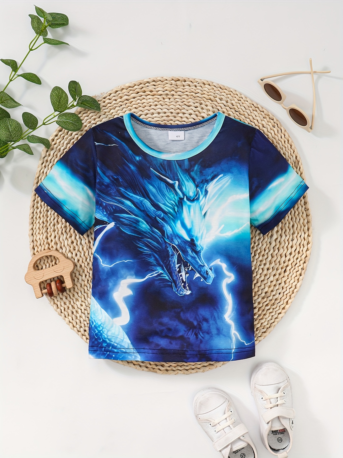 cool wolf and lightning 3d print boys creative t-shirt, casual ...