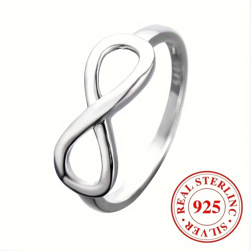 925 Sterling Silver Ring Infinity Symbol Shaped - Temu United Kingdom