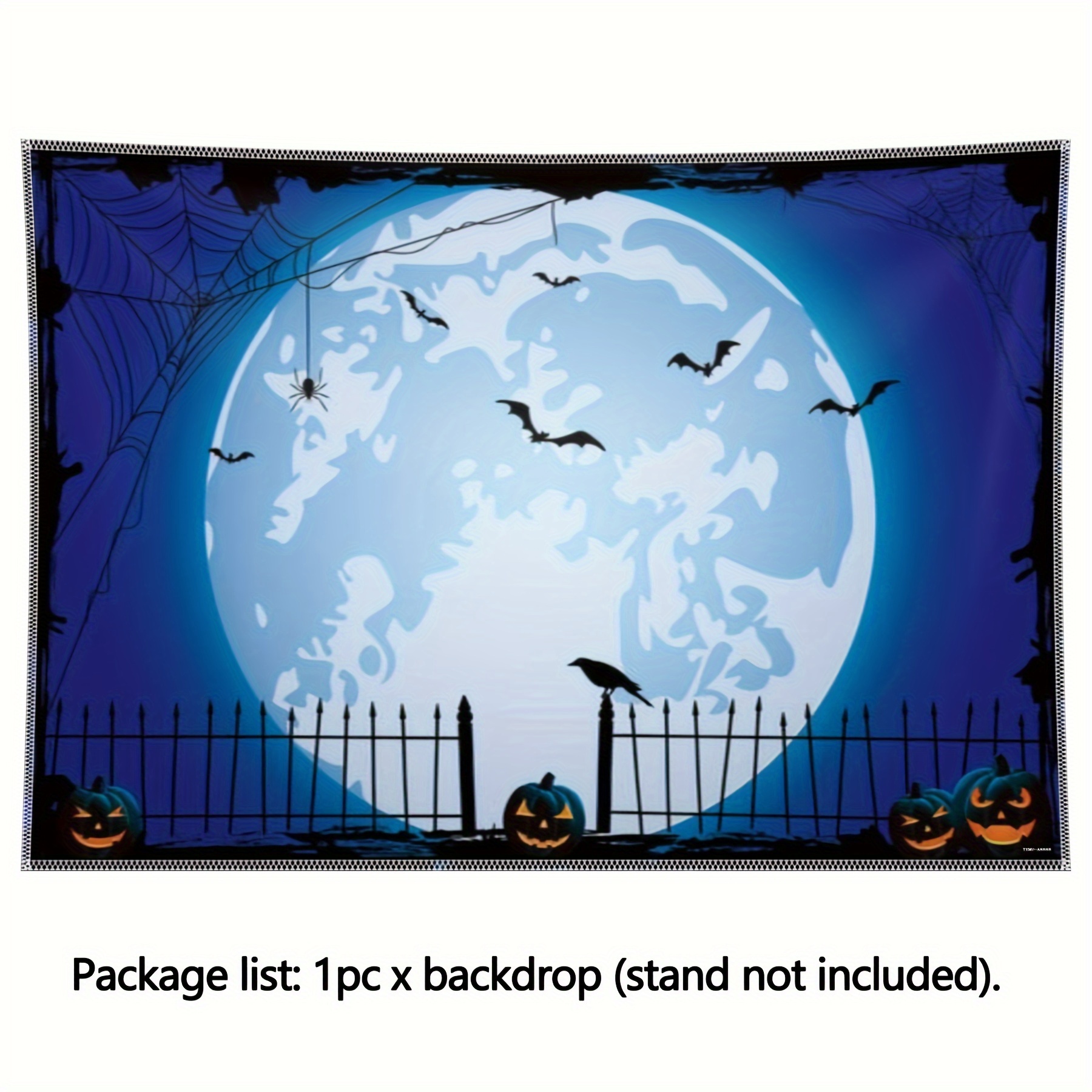 Blue Halloween Moon Night Polyester Photography Backdrop - Temu Australia
