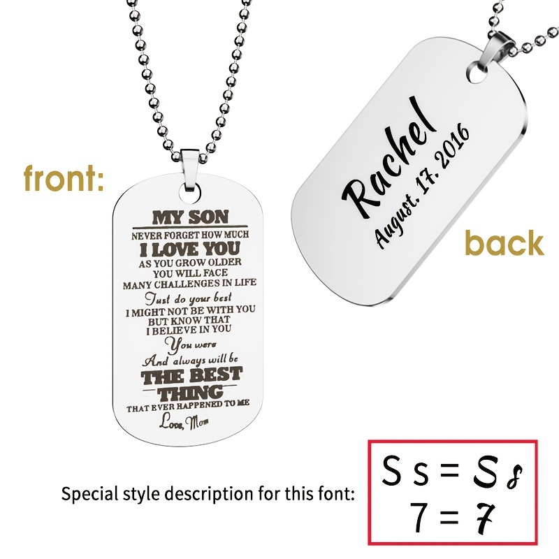 Personalized Stainless Steel Tag Necklace Customized - Temu Canada