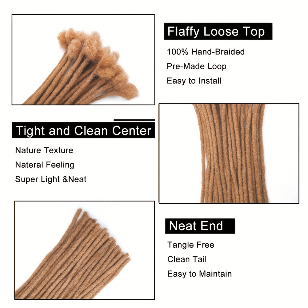 Dreadlock Extensions Men Women 100% Human Hair Afro Straight - Temu