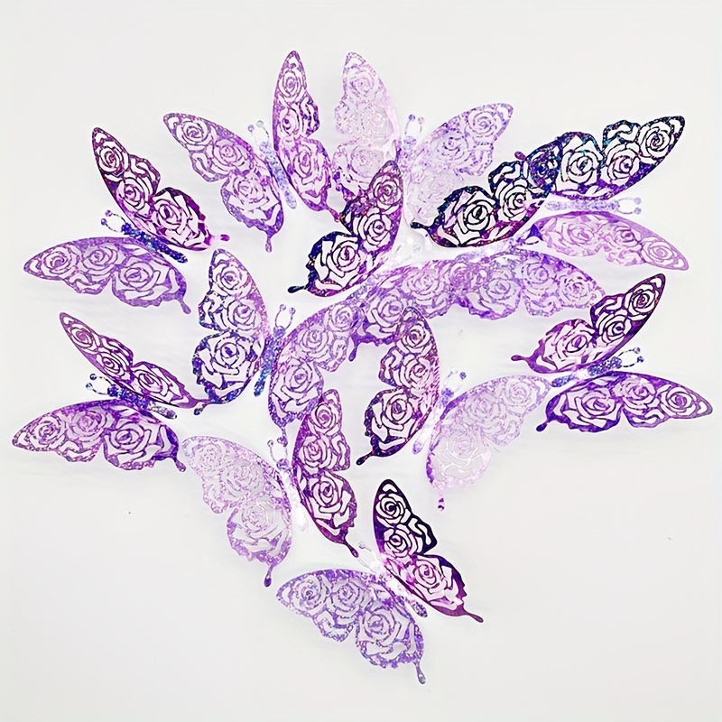 Shiny 3d Butterfly Decoration Rose Love Butterfly Wings - Temu United ...