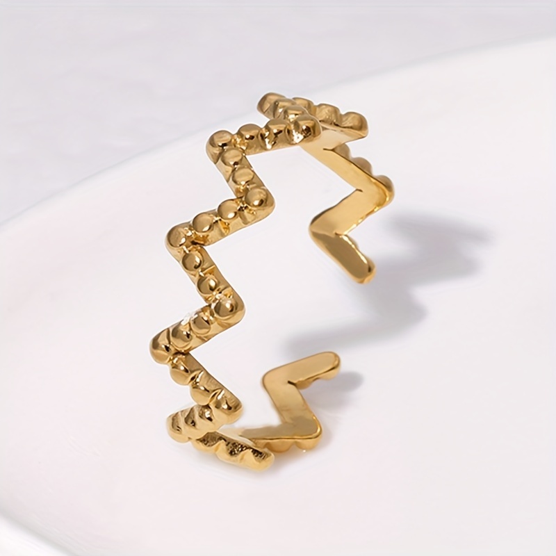 Men's Geometric Simple Stainless Steel Open Ring Daily Wear - Temu Norway