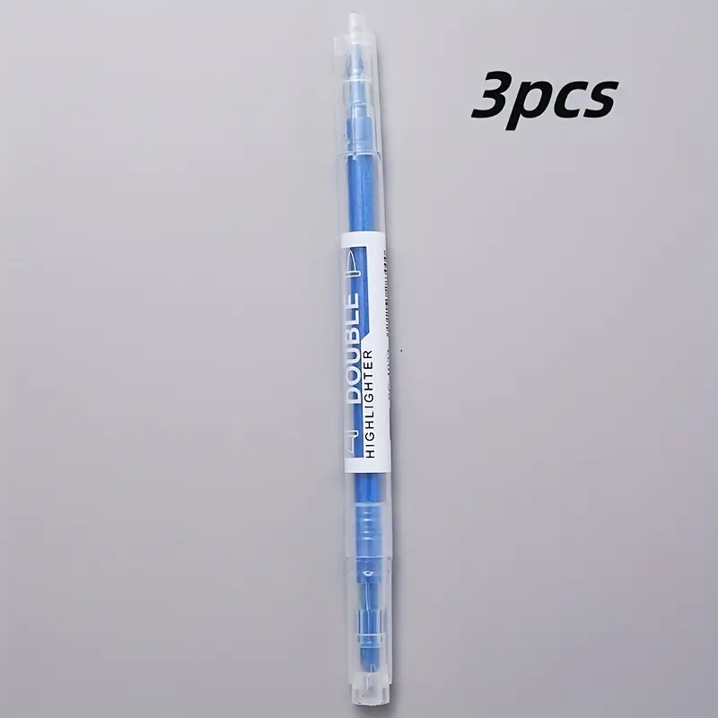 3pcs 학생용 더블 헤드 형광펜 색상 하이라이터 마커 스테이션러리 Office And School Supplies Temu