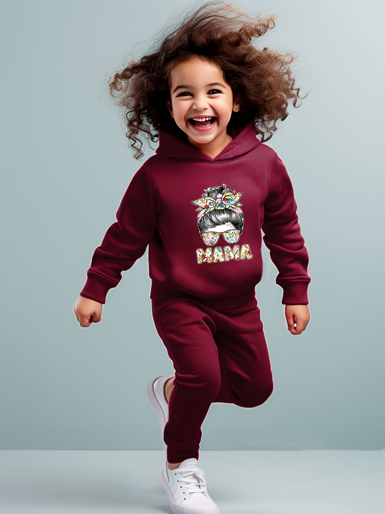 Girls Cartoon Girl Pattern Long Sleeve Hooded Sweatshirt - Temu Ireland