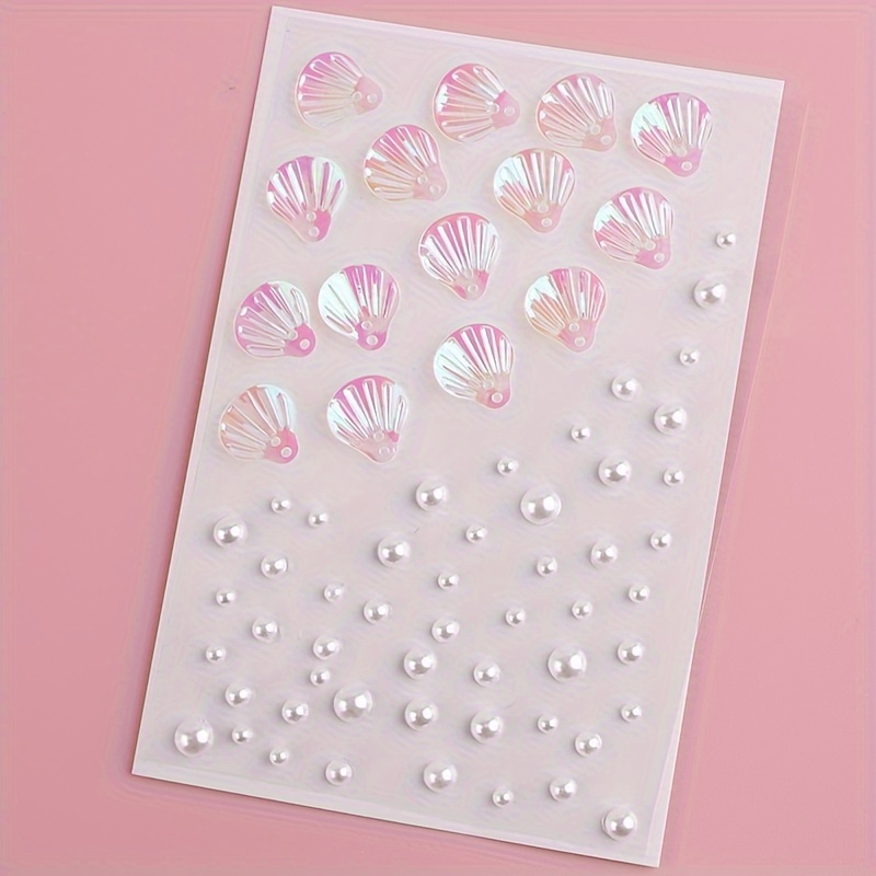 1sheet Delicate Shiny Acrylic Rhinestone Stickers Mermaid Style Shell ...