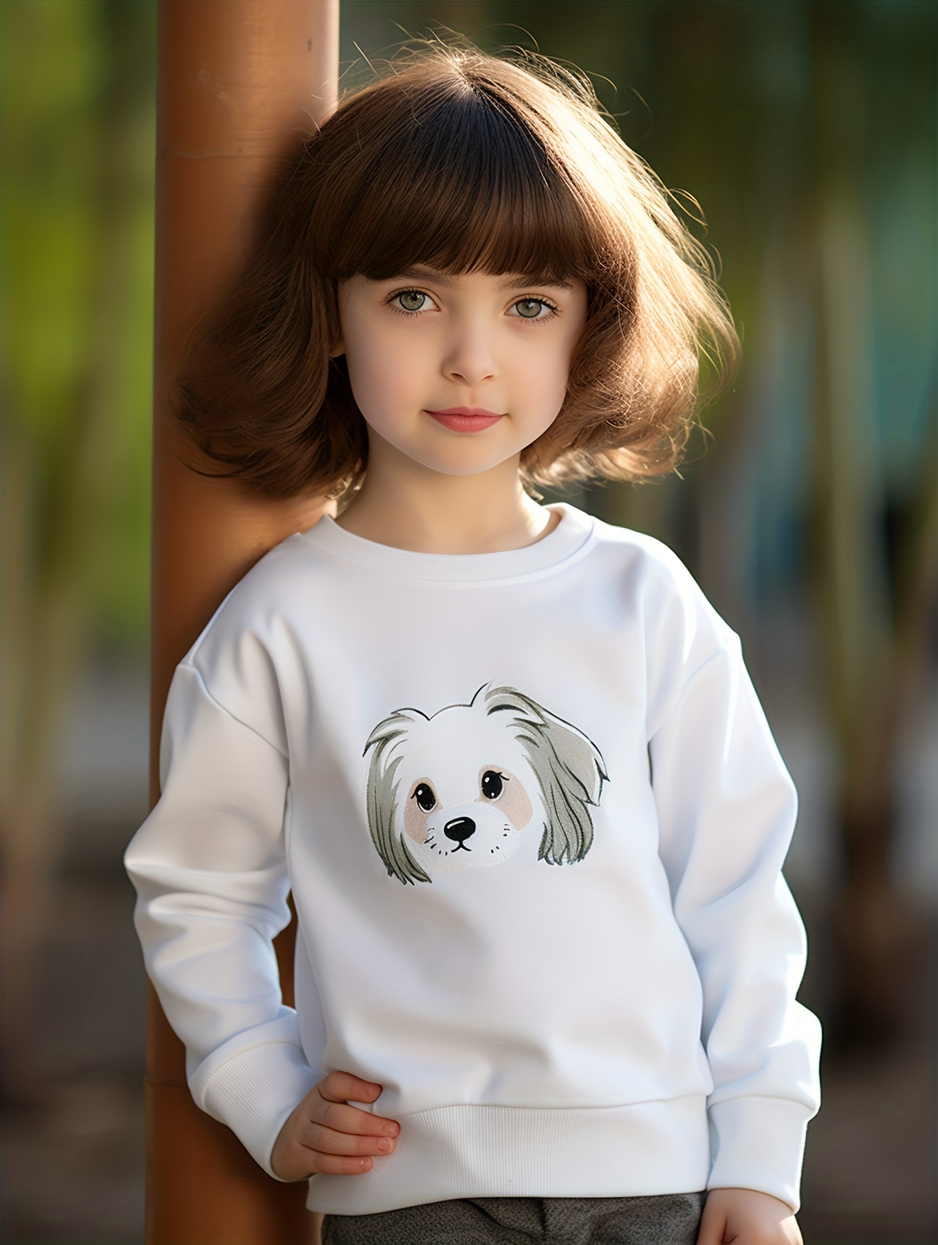Girls Novelty Sweatshirts Cute Puppy Dog Animal Monster - Temu Australia
