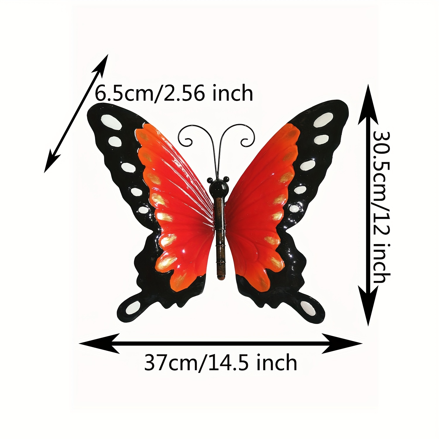 Metal Butterfly Wall Decor Outdoor Garden Art Glass Hanging - Temu