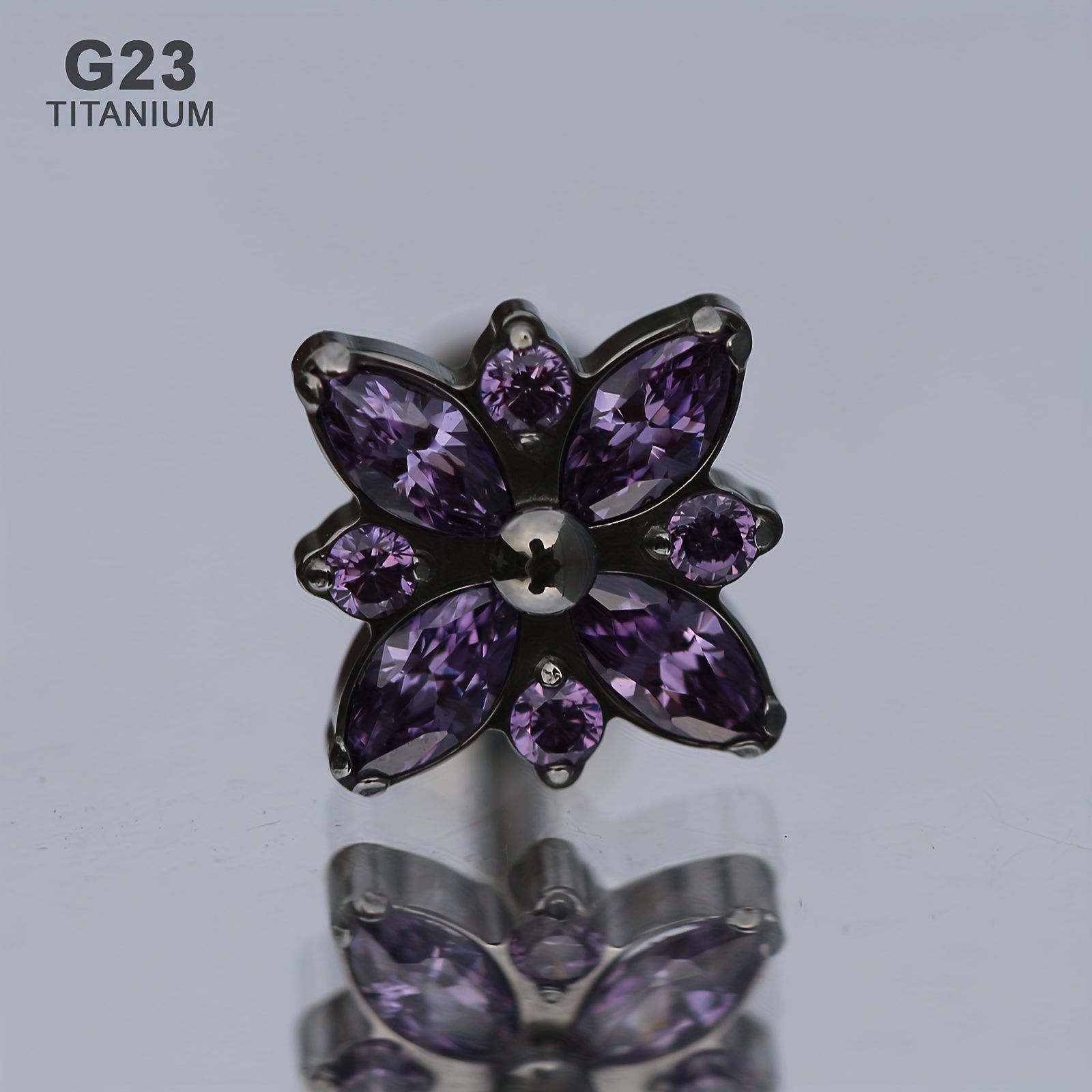 G23 Titanium Flower Labret Stud Square Shape Helix Piercing - Temu ...