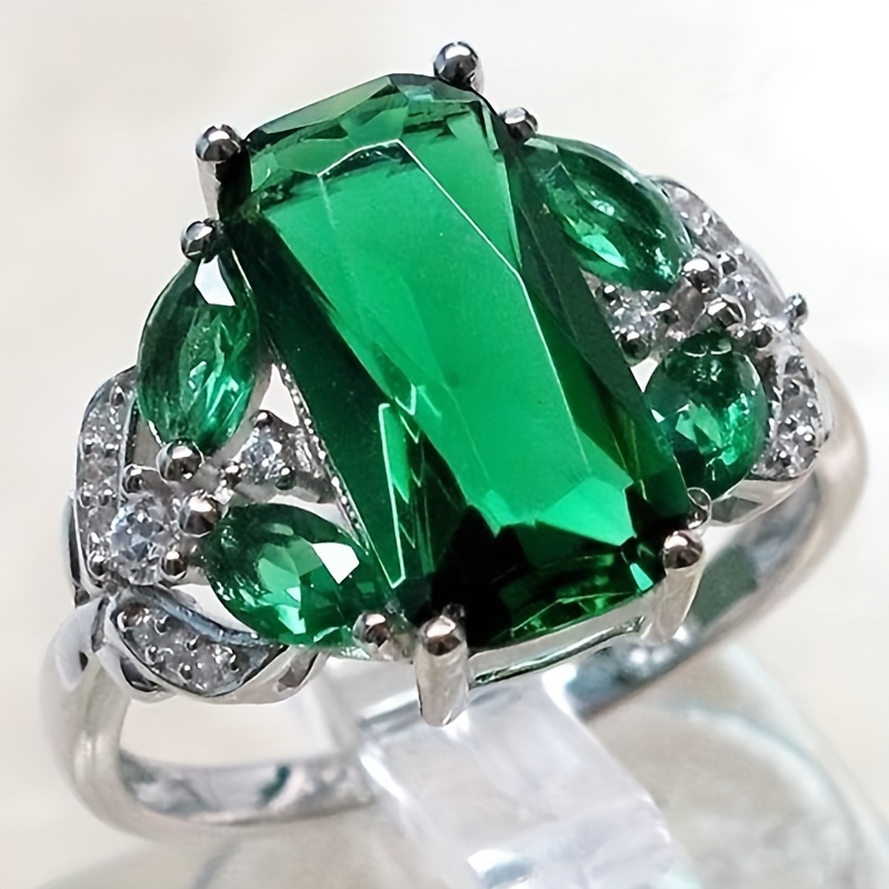 Gorgeous Fashion Inlaid Red Artificial Gemstone Ring Trendy - Temu ...