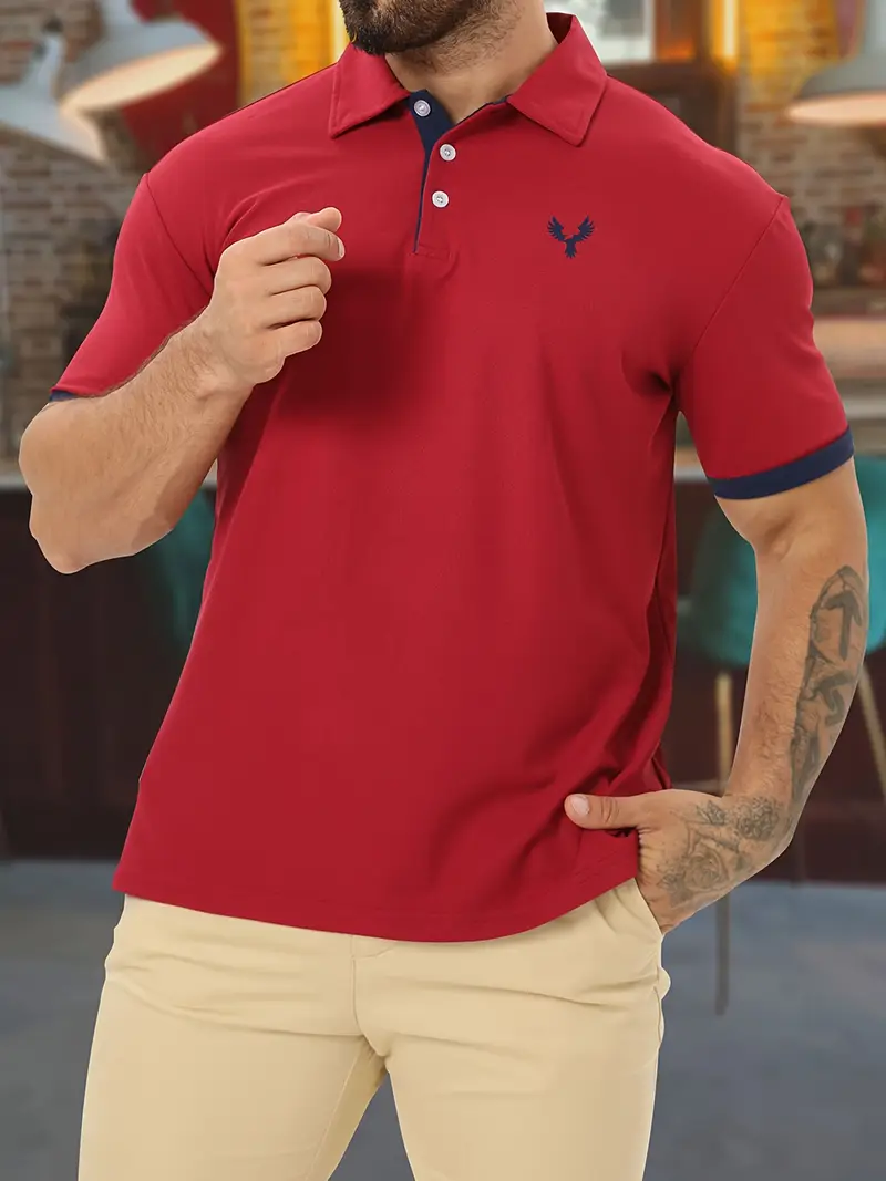 Retro Eagle Print Mens Short Sleeve Lapel Shirt Chic Comfy Temu Canada