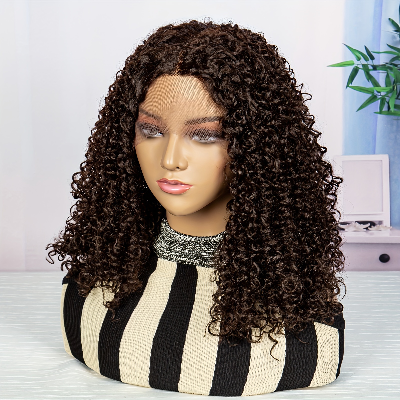 Medium Long Deep Wave Wig Synthetic Wig Beginners Friendly Heat ...