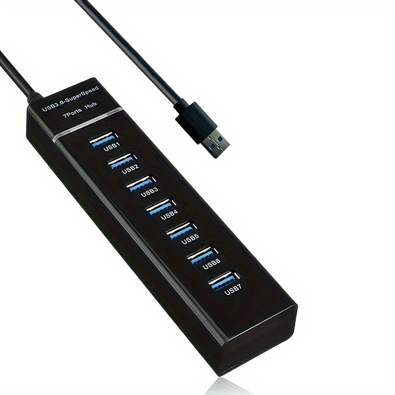 7 ports Usb 3.0 Hub Data Usb Hub Splitter Long Cable Laptop - Temu Ireland