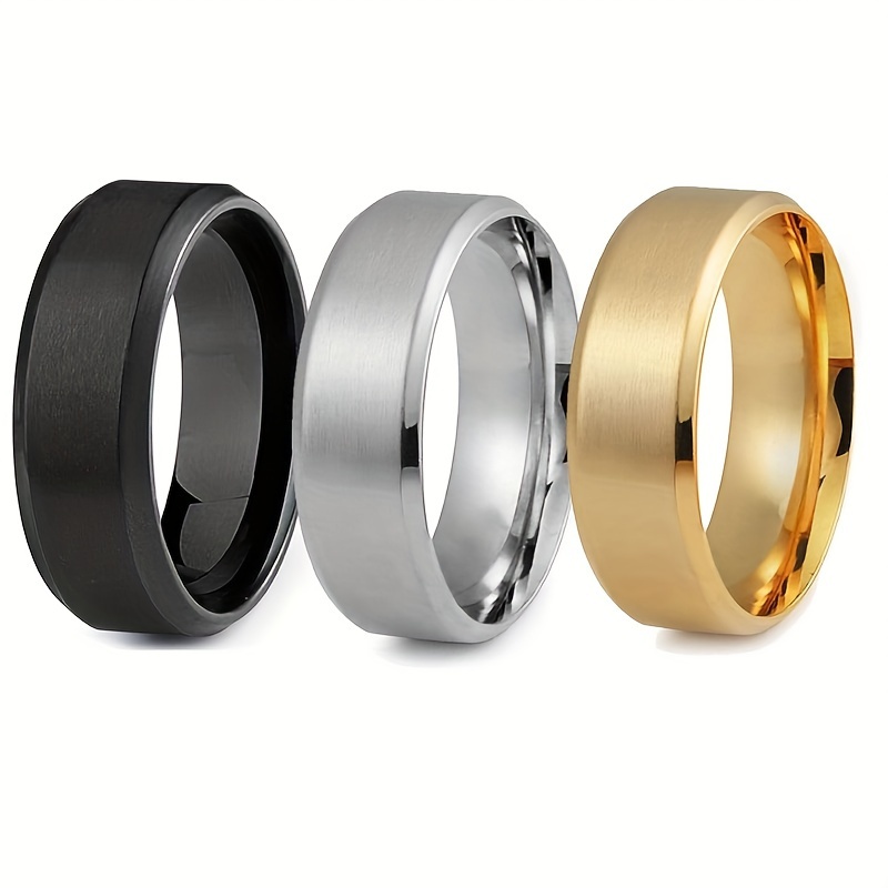 Cool Minimalist Titanium Steel Rings Men - Temu United Kingdom