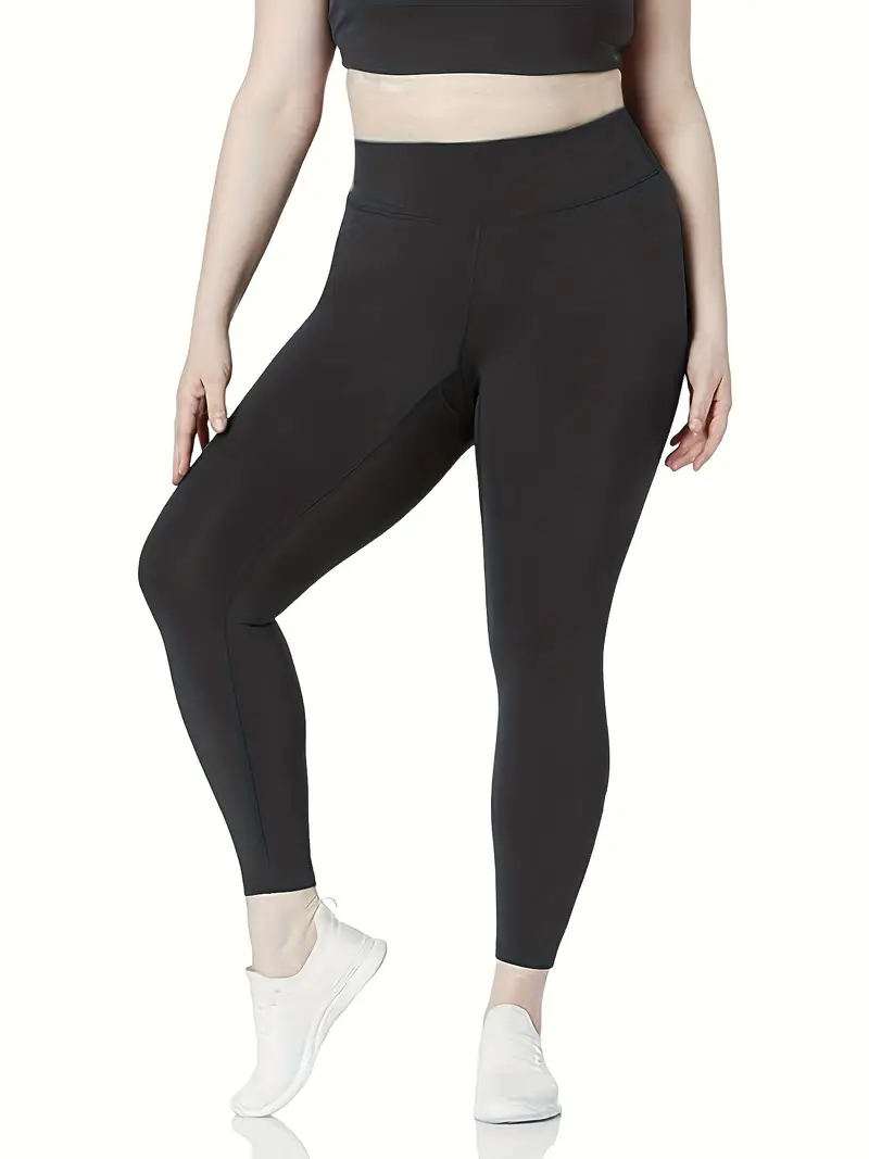 Solid Skinny Leggings Plus Size Casual Every Day Stretchy Temu Canada