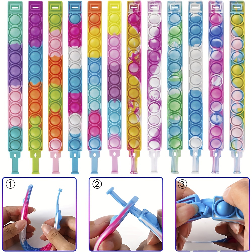 Pop Fidget Toys Bracelet Fidgets Packs Toddler Toys Poppers Supplies ...