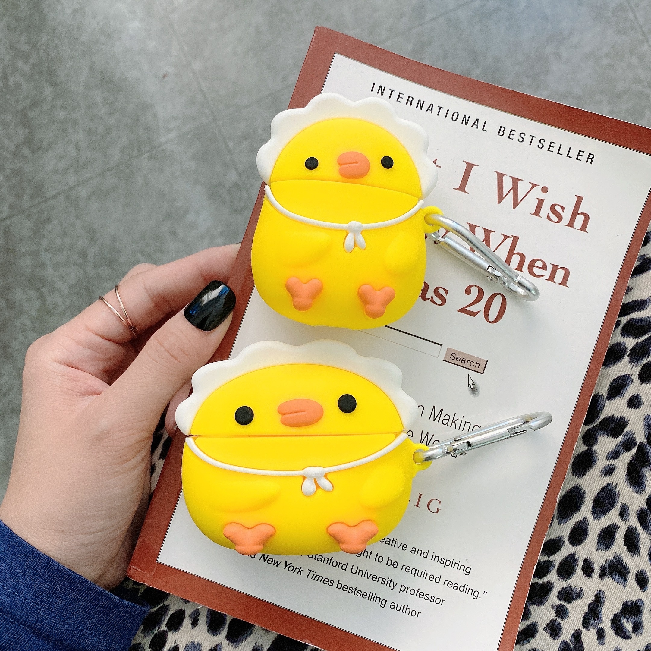 3d Cute Cartoon Little Yellow Chicken Earphone Case - Temu Ireland