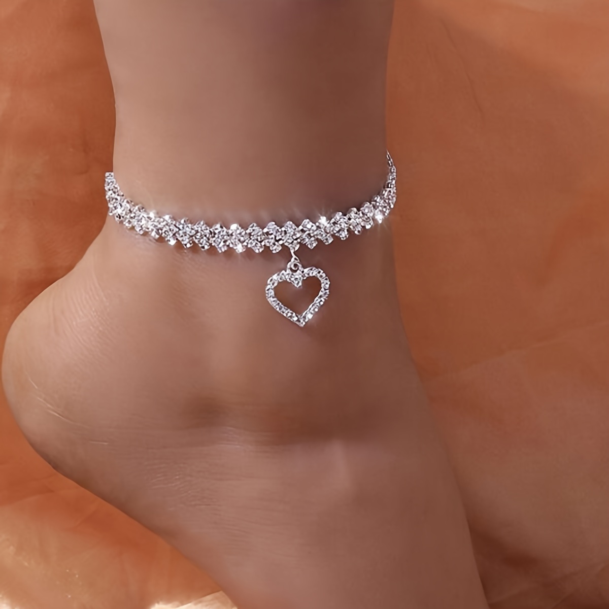 Delicate Hollow Heart Pendant Anklet Zinc Alloy Jewelry Full - Temu Canada