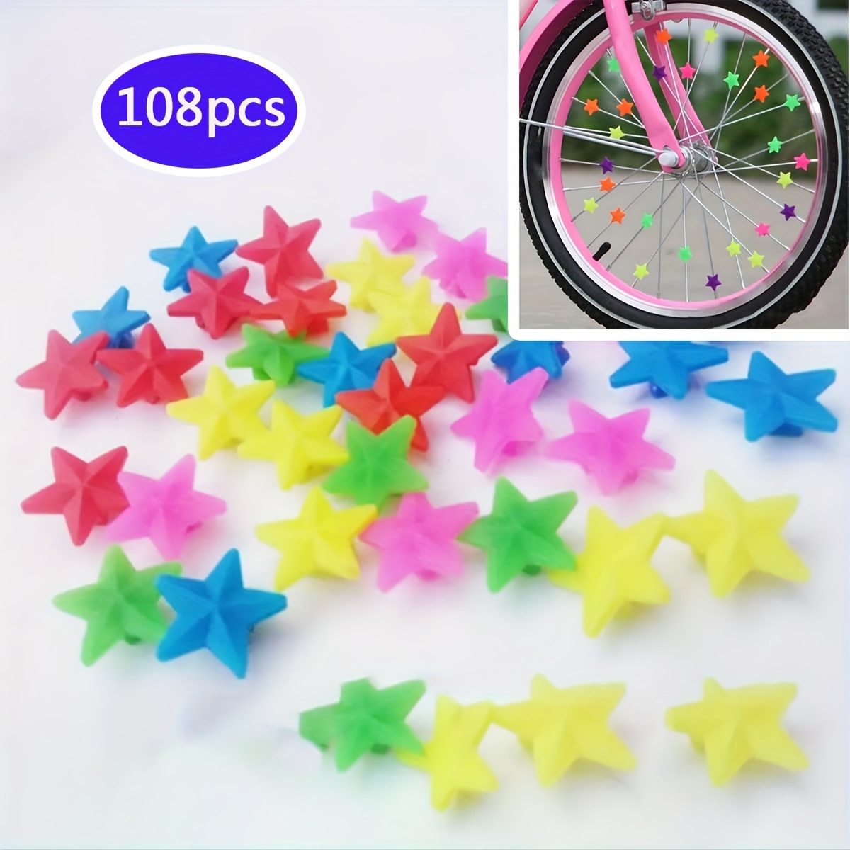 36/108/180pcs Décorations Vélo Étoilés Colorés - Temu France