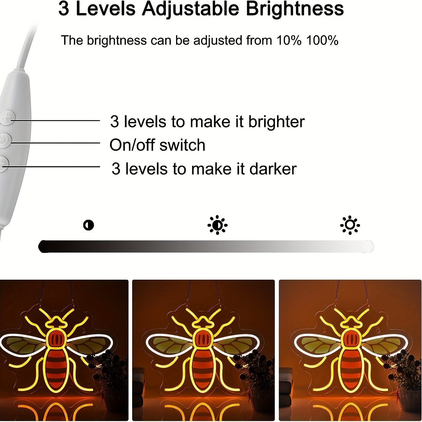 Bee Neon Signs Light For Wall Decor Bedroom Led Business - Temu Australia