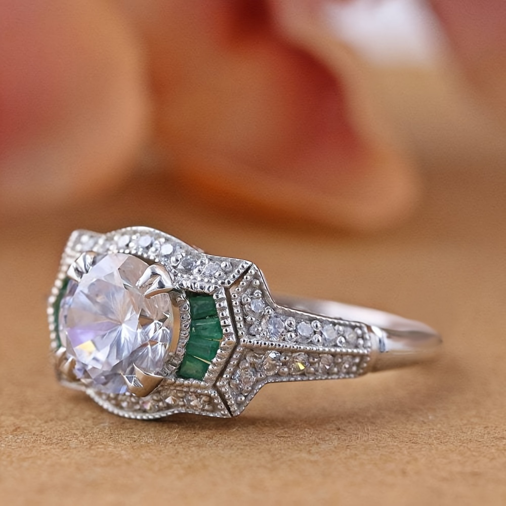 Elegant Cubic Zirconia Copper Fashion Ring Ideal Choice - Temu United ...