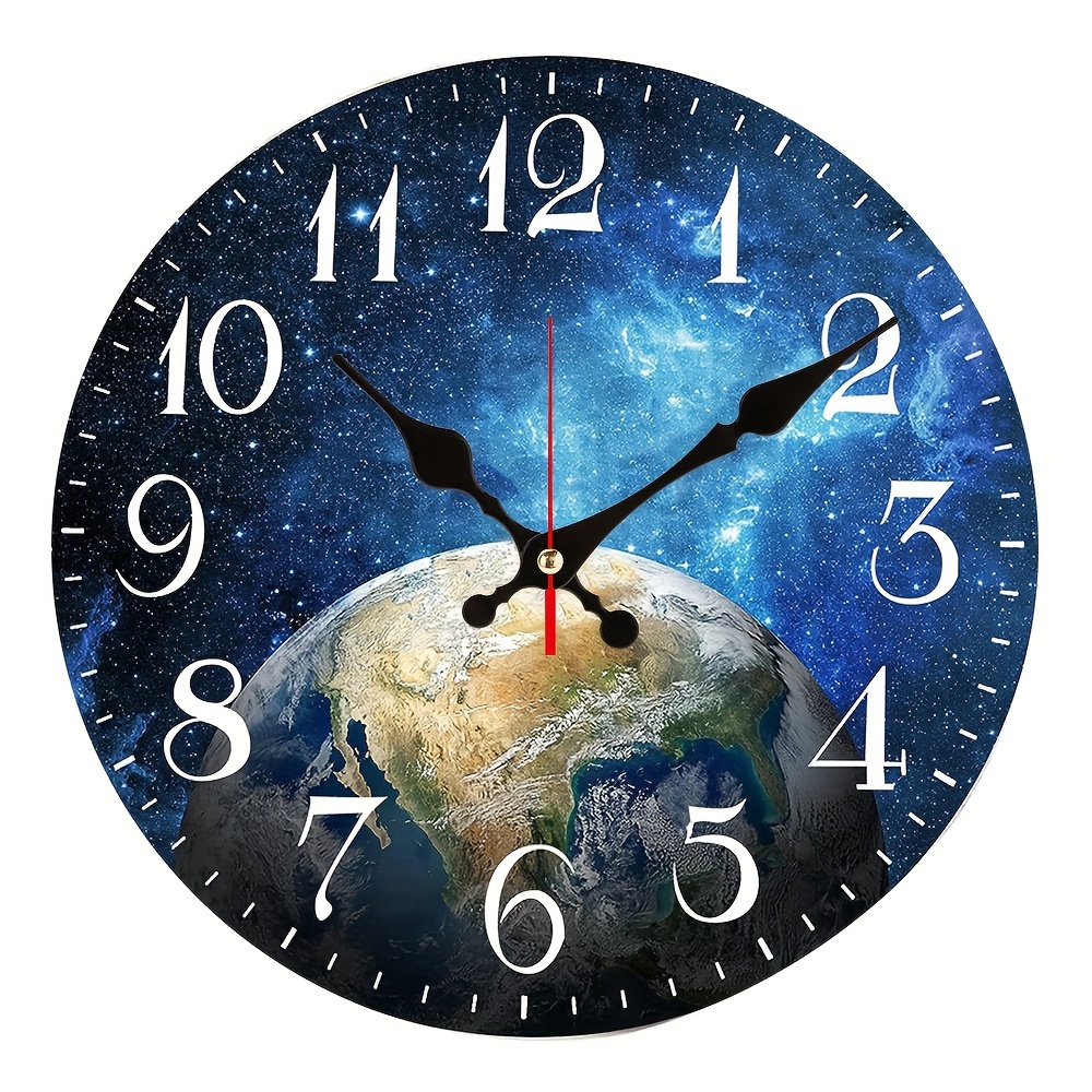 Wooden Simple Brown Wall Clock Non Ticking Silent - Temu Canada