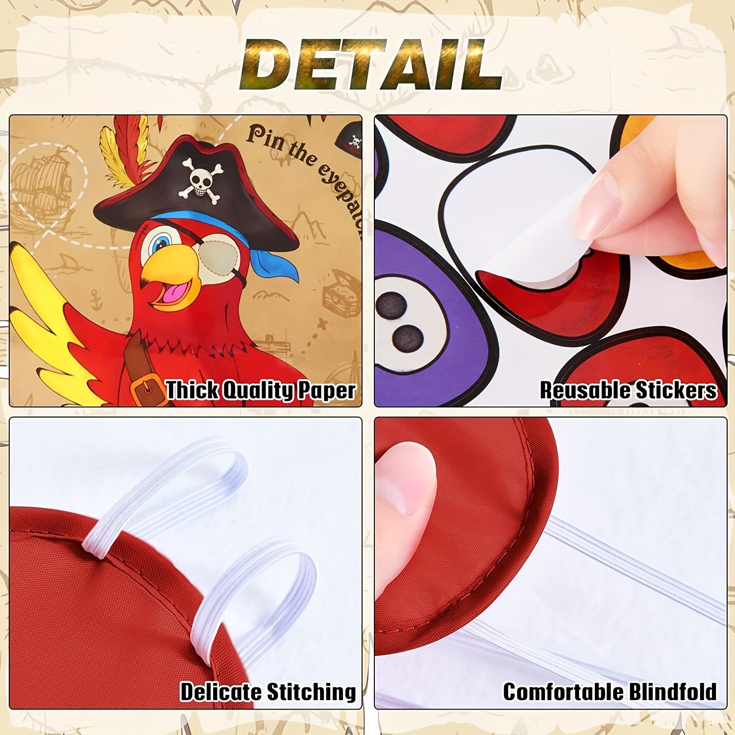 Party Game Pirate Parrot Poster Birthday Party Holiday Supplies For ...