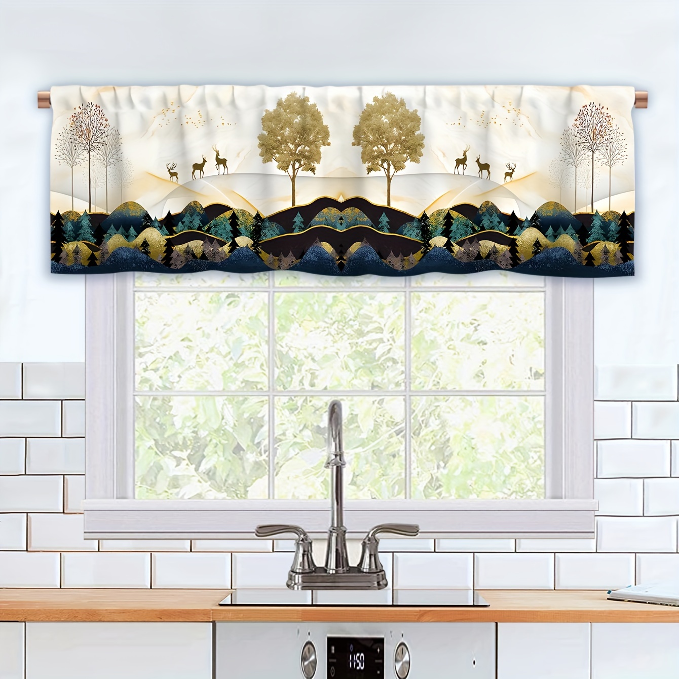 Modern Simple Valance Multi color Tree Landscape Print - Temu Australia