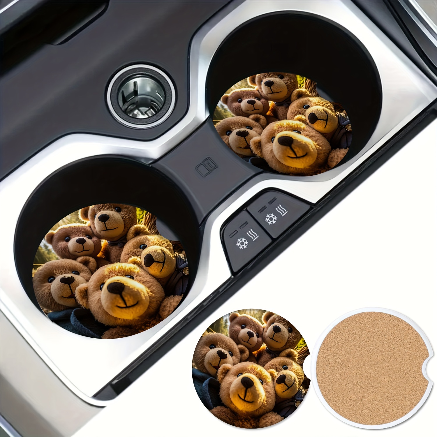 A Group Of Cute Car Coasters,ceramic Cup Holders Car Coasters For Women ...