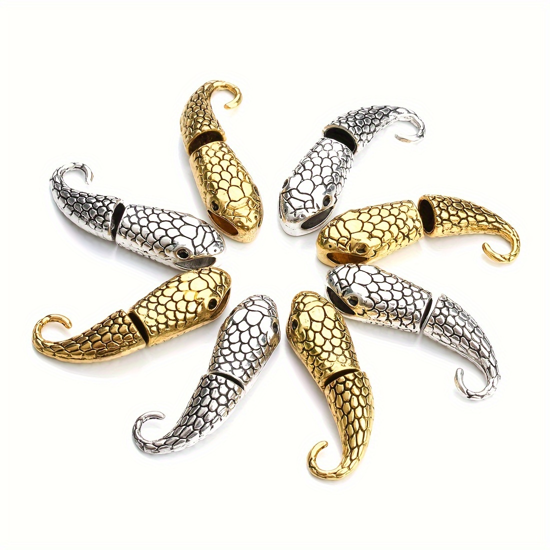 Winding Imitation Snake Head Charms Bracelet Jewelry Making - Temu Canada