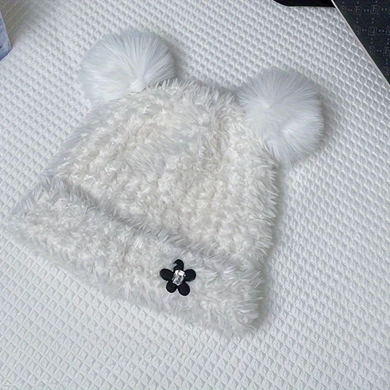 Schattige Pluche Beer Muts Met Oren Effen Kleur Elastische - Temu ...