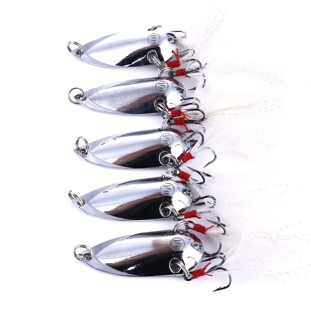 Rotating Metal Lure Fishing Spoons Hard Fishing Lures With - Temu Canada